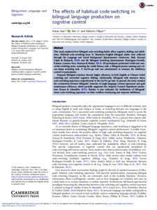 Greenwich Academic Literature Archive - The effects of habitual code-switching in bilingual ...